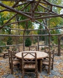 Rustic Log Gazebo: Natural DIY Structure